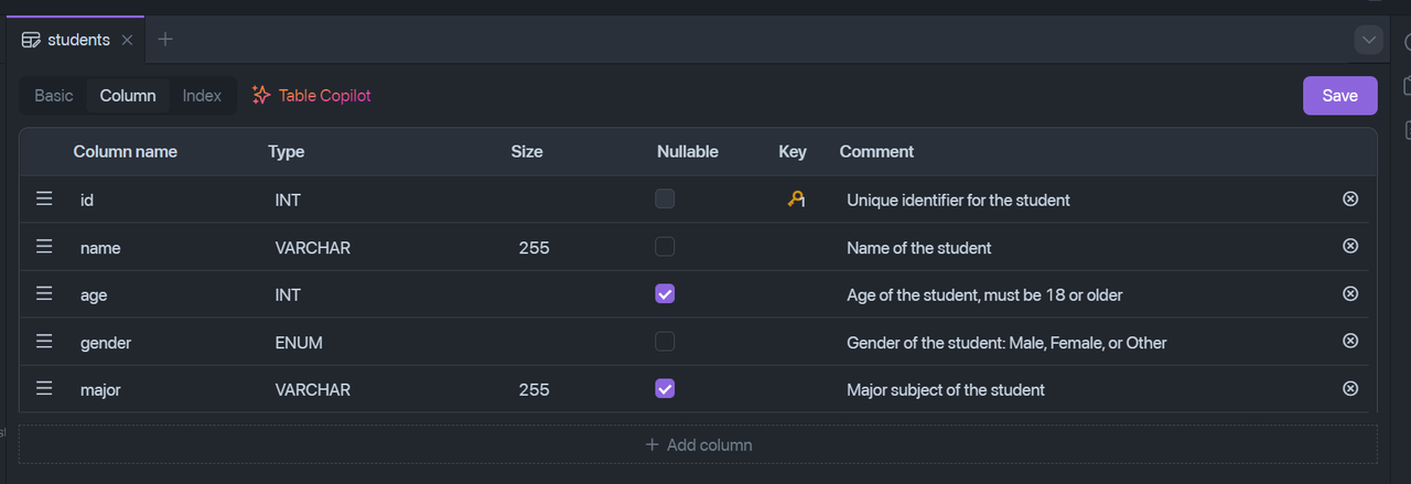 如何使用 SQL CREATE TABLE 创建一个表? – Chat2DB